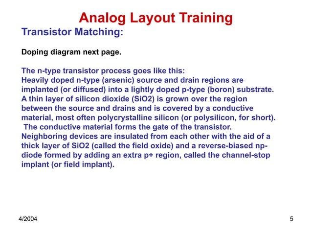 Analog Layout basic Analog Layout basic Analog Layout basic | PPTX | Physics | Science