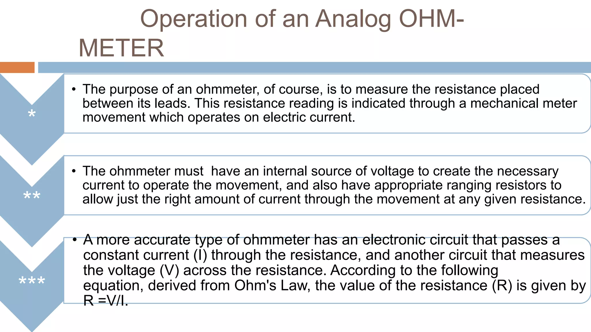 Analog multimeter and ohmmeter | PPTX