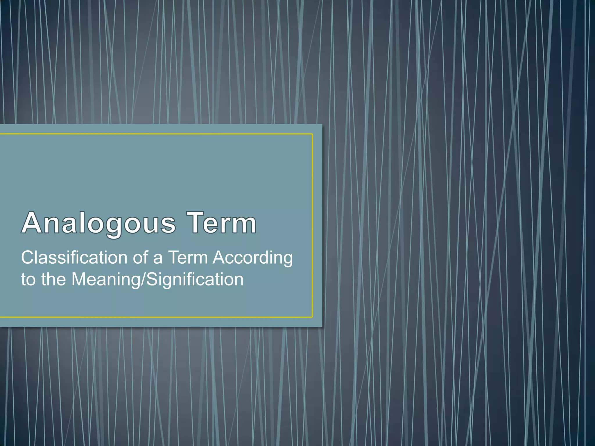 Analogous term | PPT