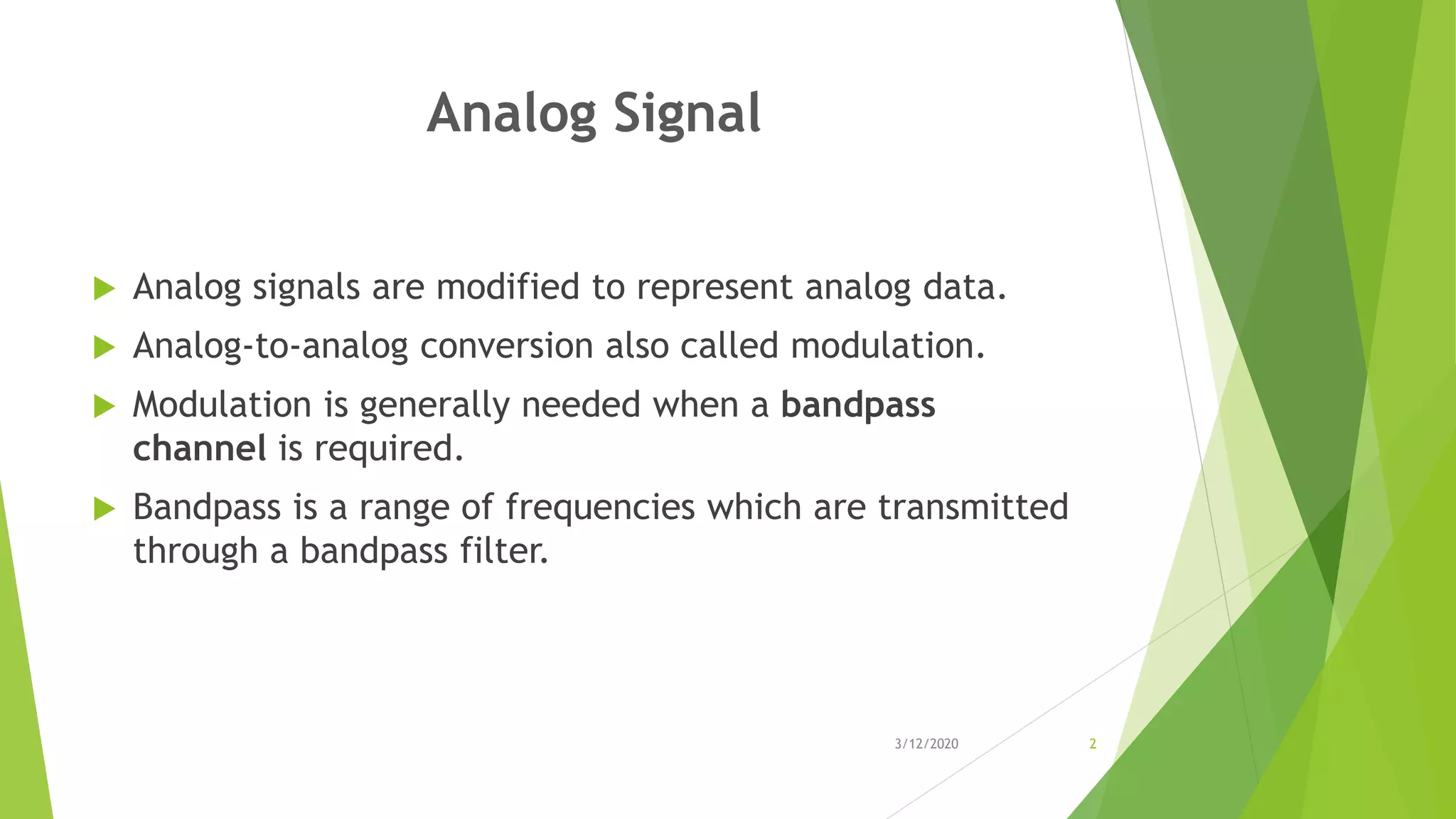 Analog to analog conversion | PPTX | Technology & Computing