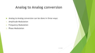 Analog to analog conversion | PPTX | Technology & Computing