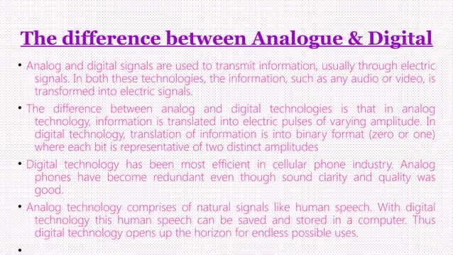 Analogue and digital | ODP | Technology & Computing