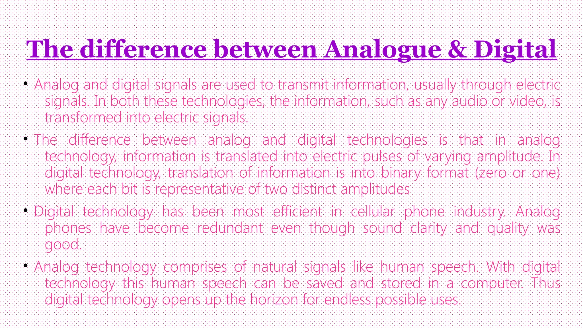 Analogue and digital | ODP