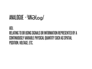 Analogue Thinking For A Digital World | PDF