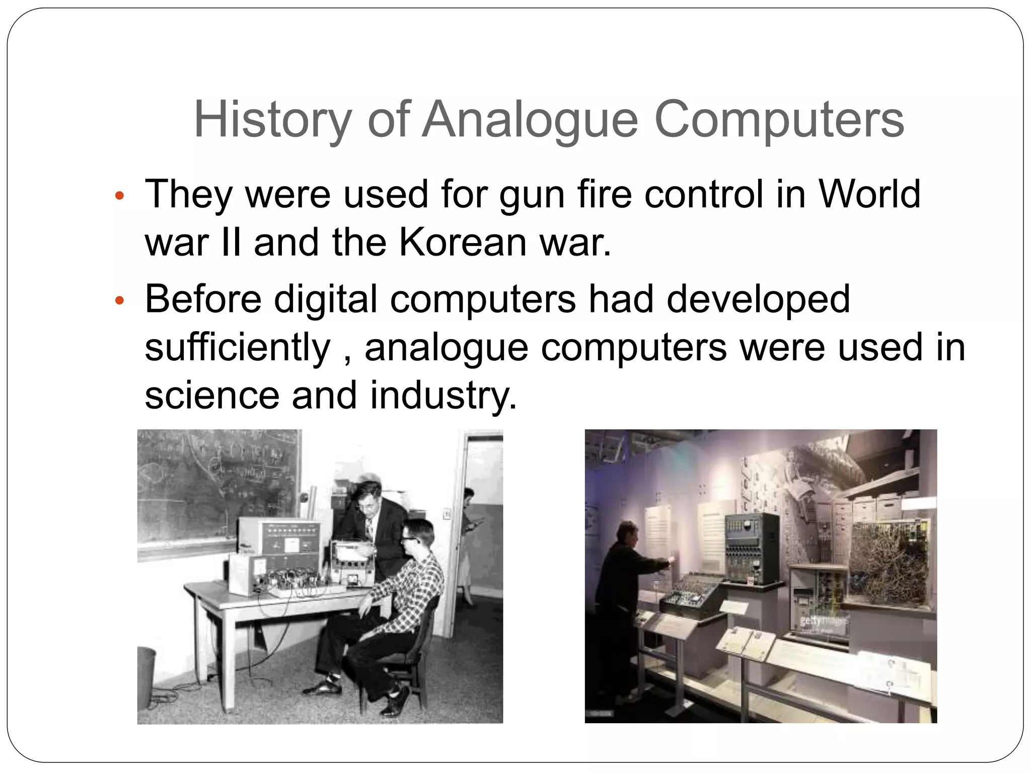 Analogue computers | PPTX