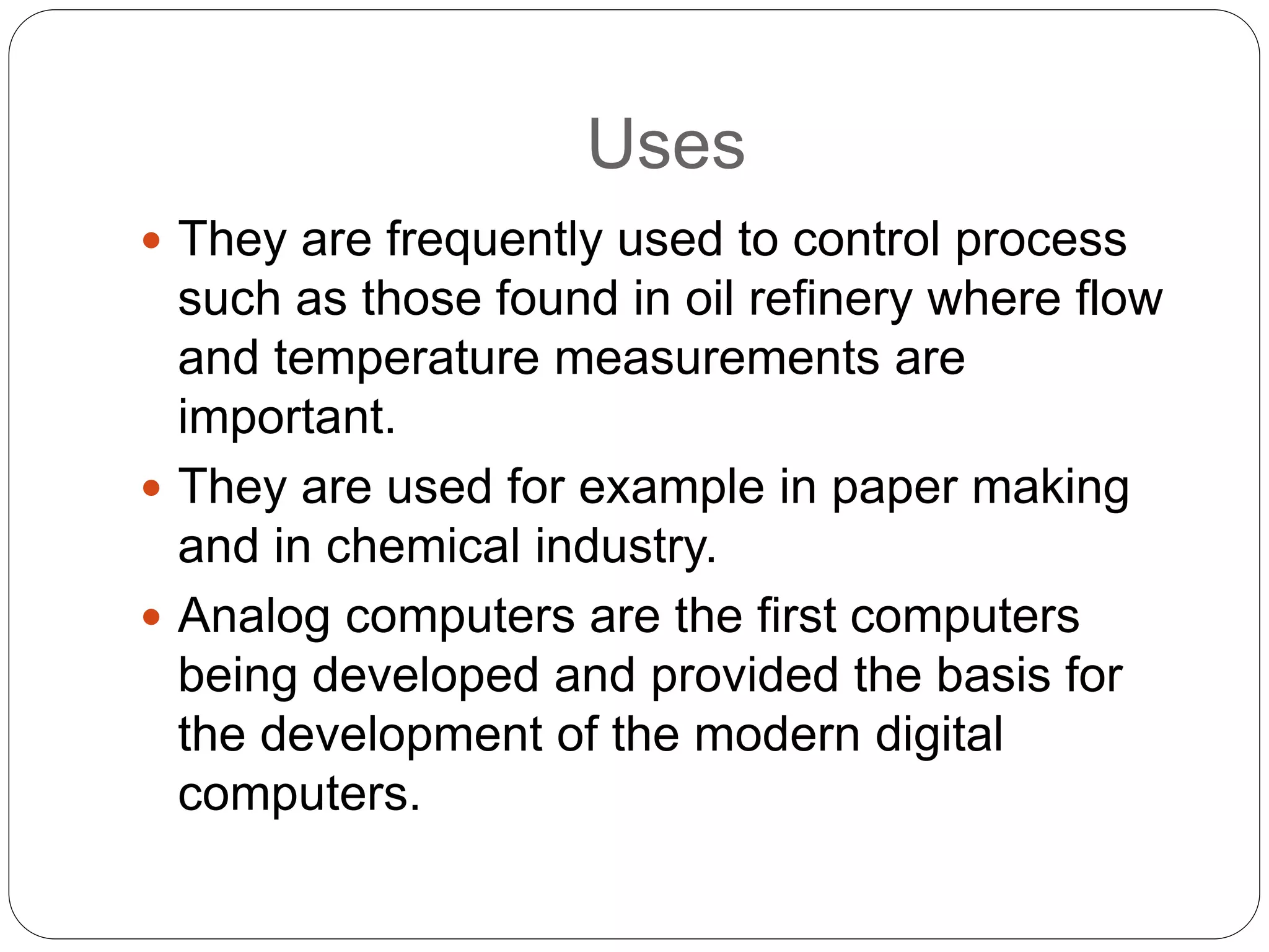 Analogue computers | PPTX