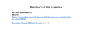 Analog VLSI for electronics and communication engineering students | PPTX