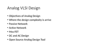 Analog VLSI for electronics and communication engineering students | PPTX