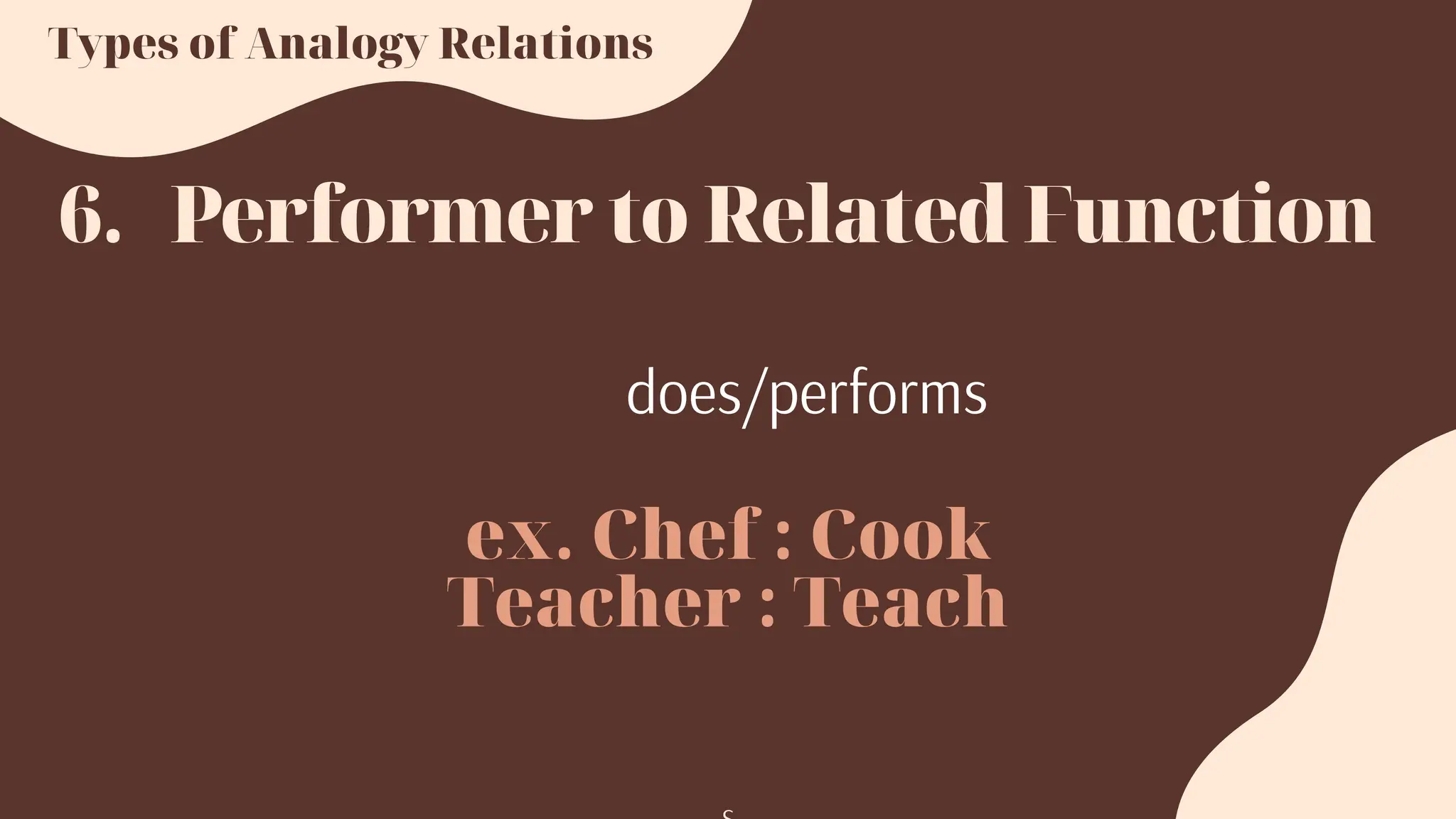 THE SEVEN TYPES OF ANALOGY; THE SEVEN TYPES OF ANALOGY FOR ENGLISH 5 ...