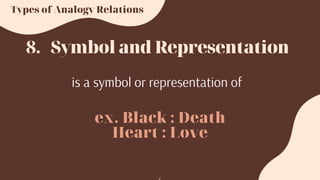 THE SEVEN TYPES OF ANALOGY; THE SEVEN TYPES OF ANALOGY FOR ENGLISH 5 ...