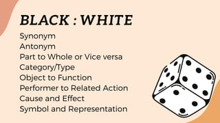 THE SEVEN TYPES OF ANALOGY; THE SEVEN TYPES OF ANALOGY FOR ENGLISH 5 ...