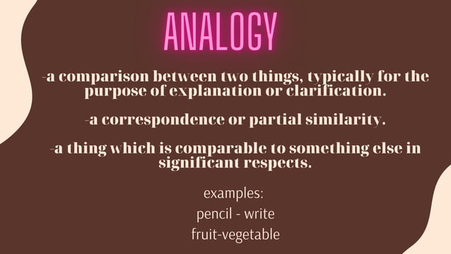 THE SEVEN TYPES OF ANALOGY; THE SEVEN TYPES OF ANALOGY FOR ENGLISH 5 ...