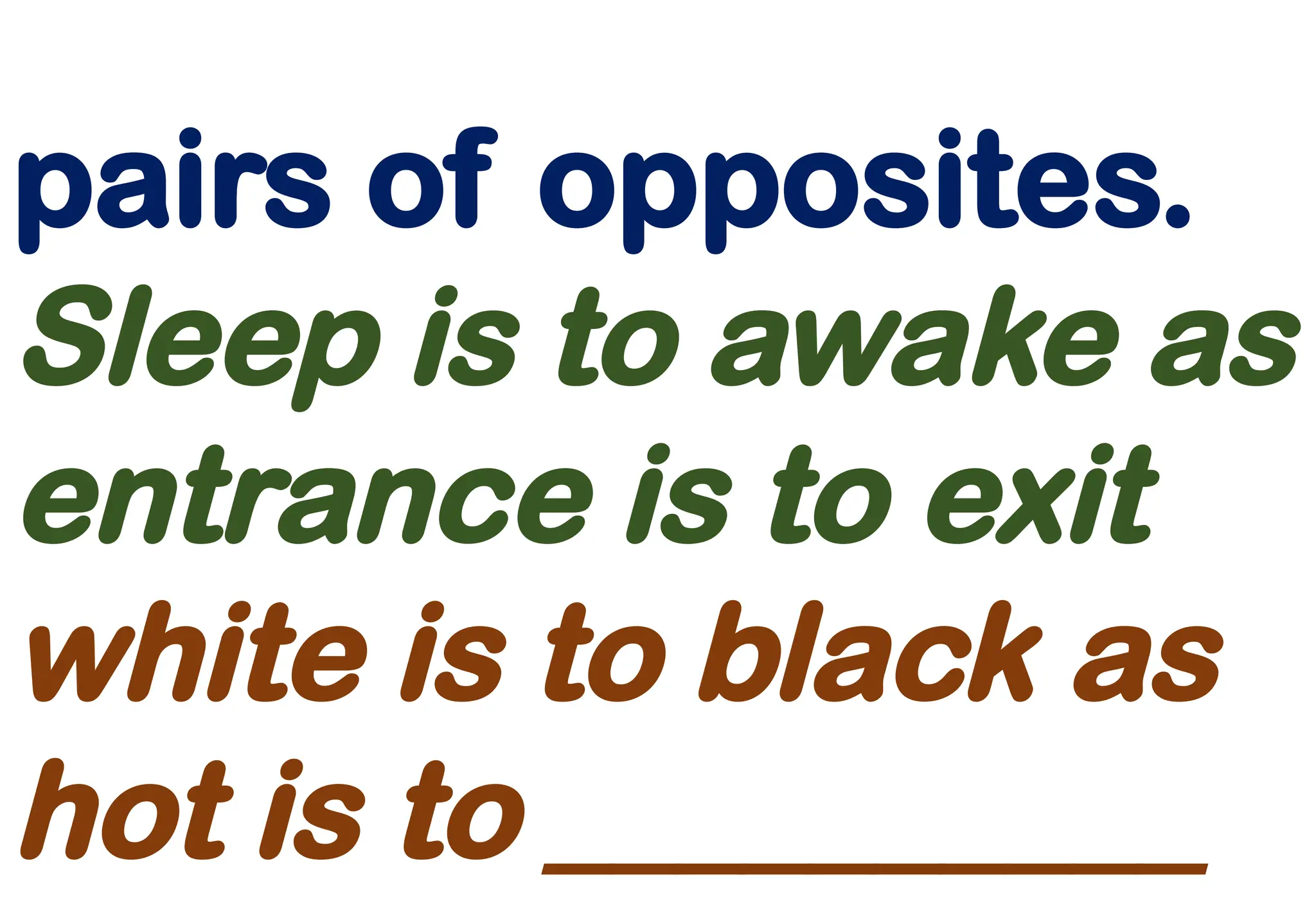 English VII- Analogy Examples PowerPoint | PPTX