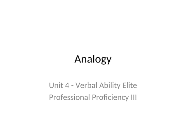 Analogy and its uses in the english language | PPT