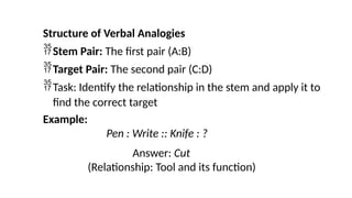Verbal Aptitude for Placement - Verbal Analogy | PPTX