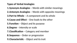Verbal Aptitude for Placement - Verbal Analogy | PPTX