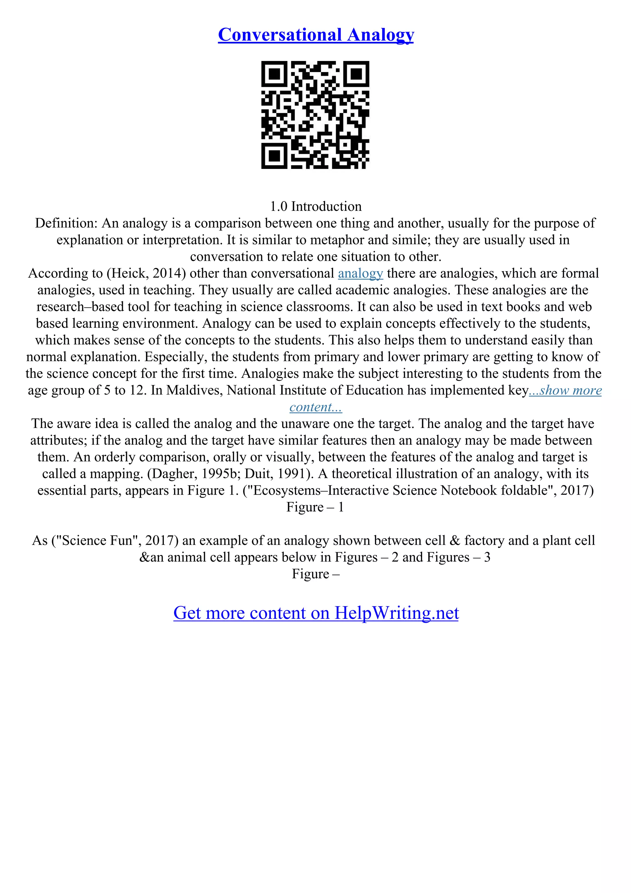 Analogy Essay Examples | PDF