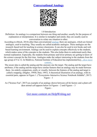 Analogy Essay Examples | PDF