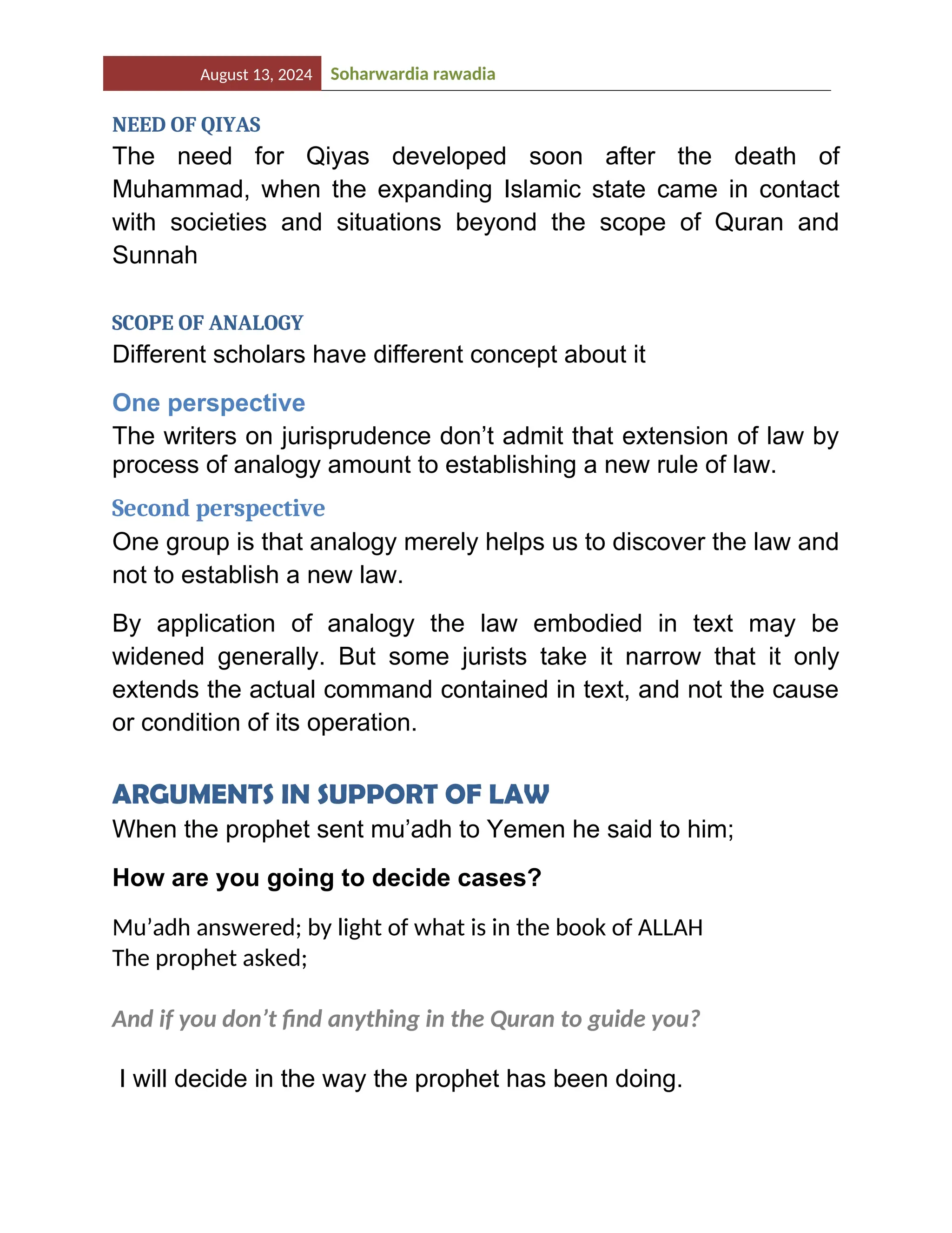 introduction to ANALOGY IS SOURCE OF law | DOCX