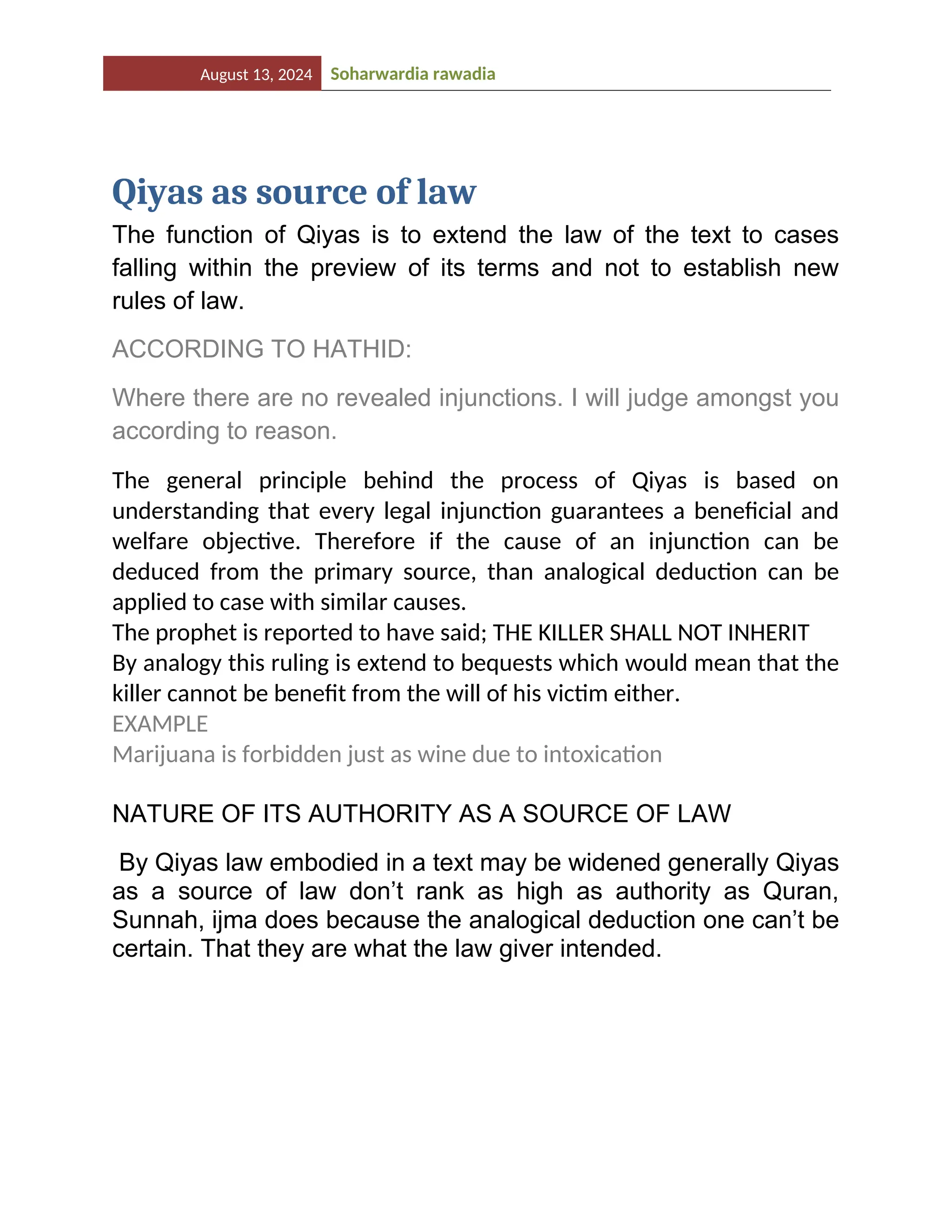 introduction to ANALOGY IS SOURCE OF law | DOCX