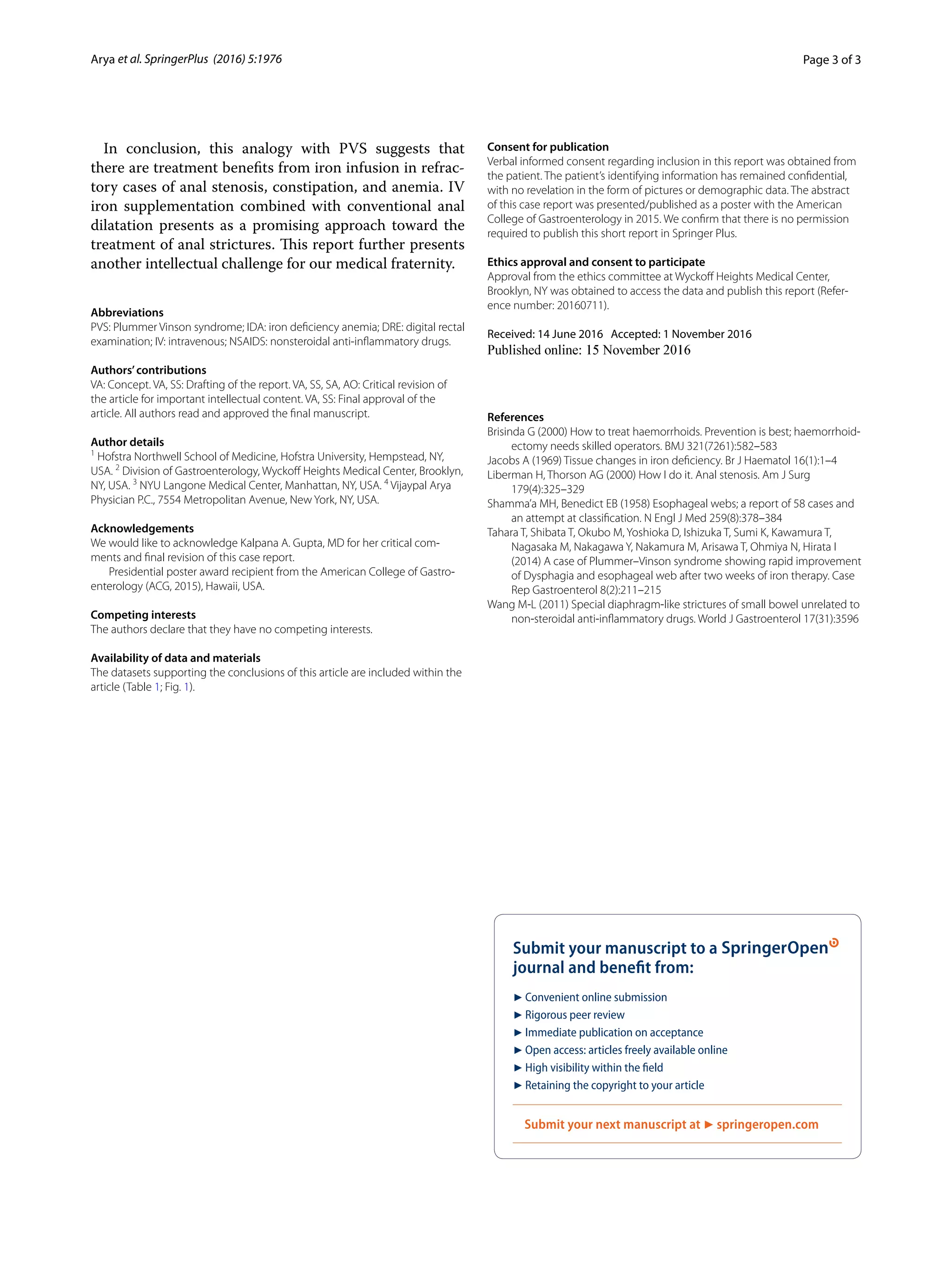 Resolution of constipation, anal stricture, and iron deficiency anemia ...