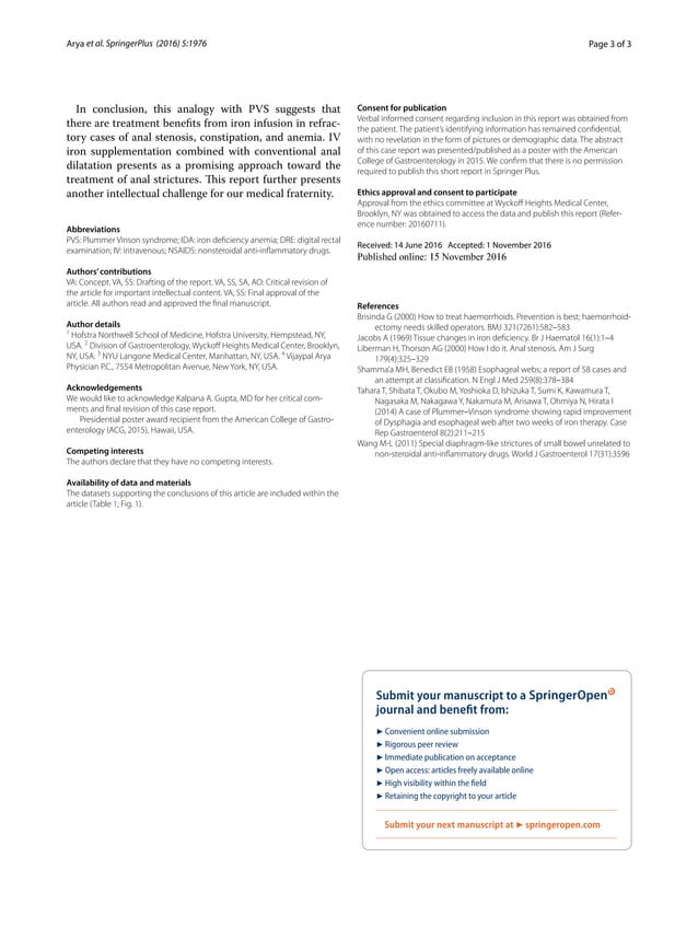 Resolution of constipation, anal stricture, and iron deficiency anemia ...