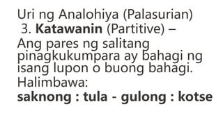 Paksa: Analohiya at Sanhi at Bunga Pagsasanay | PPTX