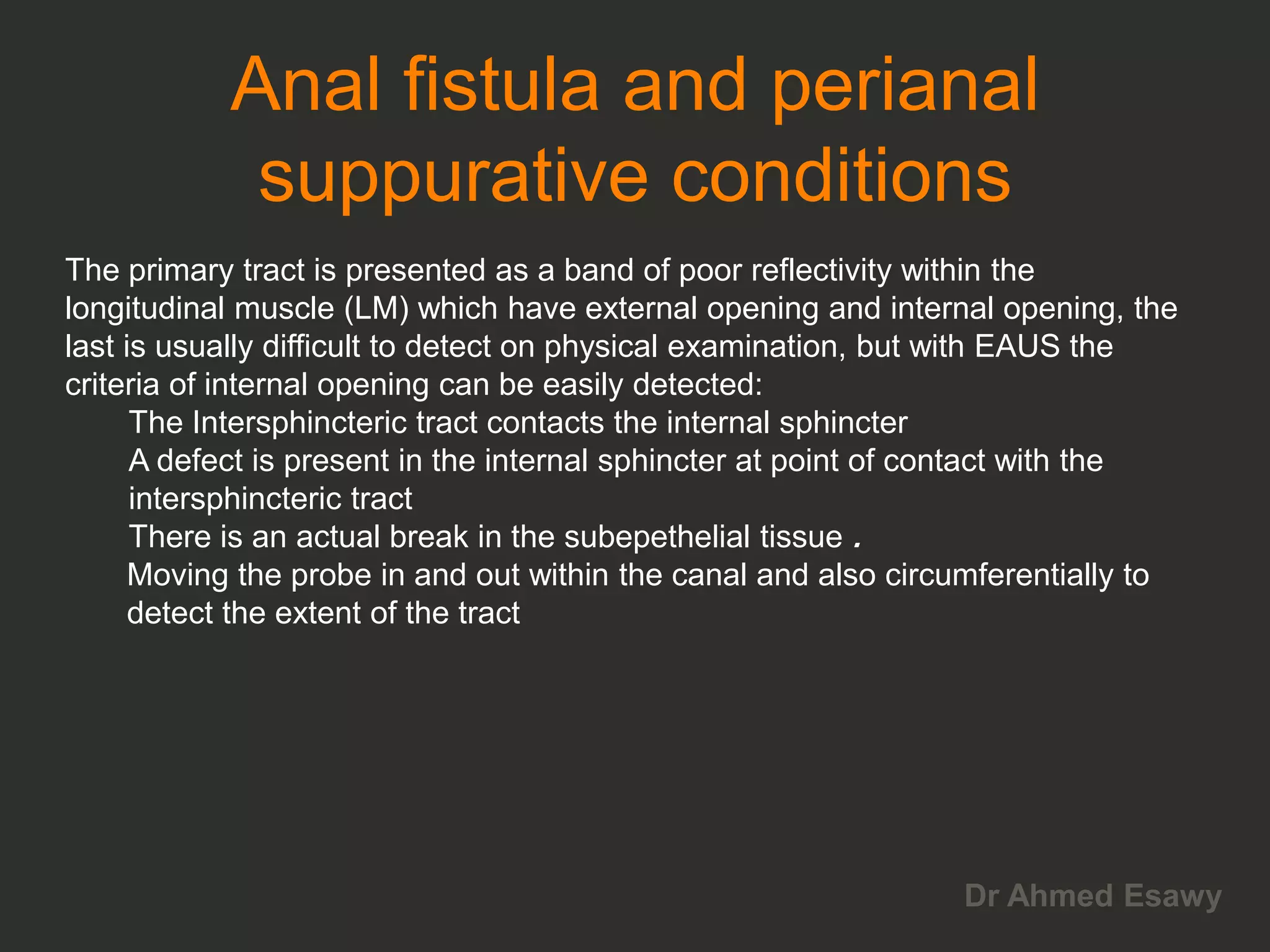 Anal perianal imaging part 2 perianal fistula CT MRI Dr Ahmed Esawy | PDF