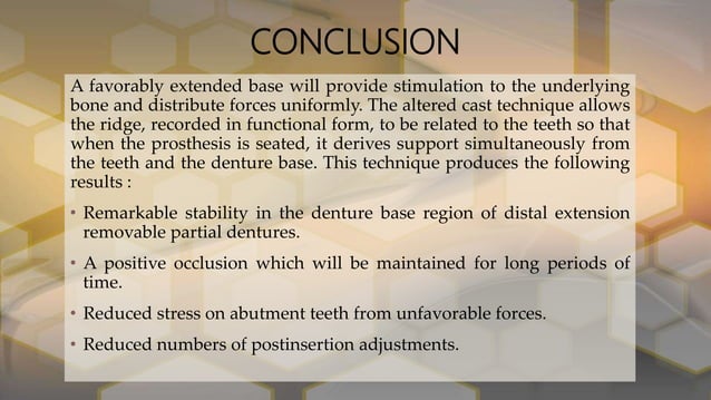 An altered cast procedure to improve tissue support | PPTX