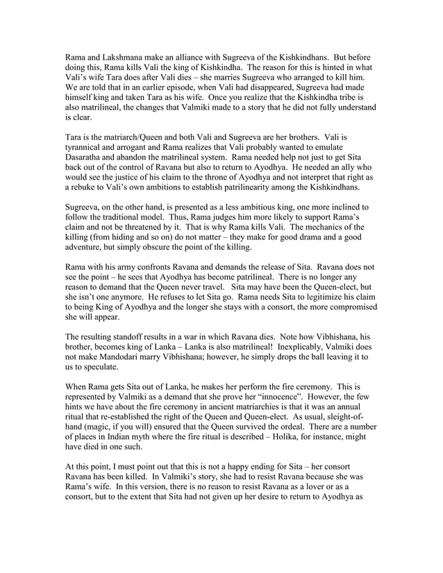 An alternative version of the story of rama and sita - original boloji ...