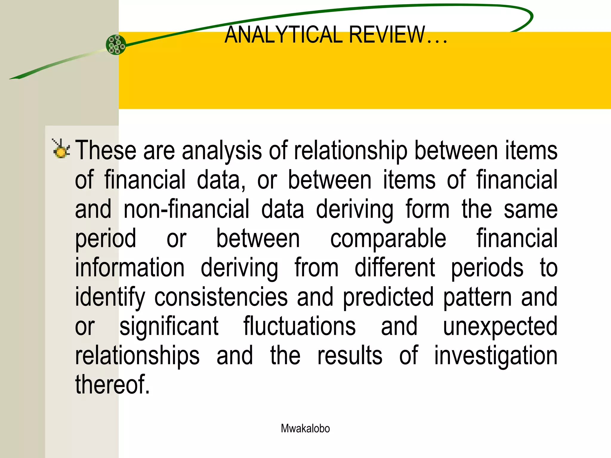 Analyitical review procedures and going concern