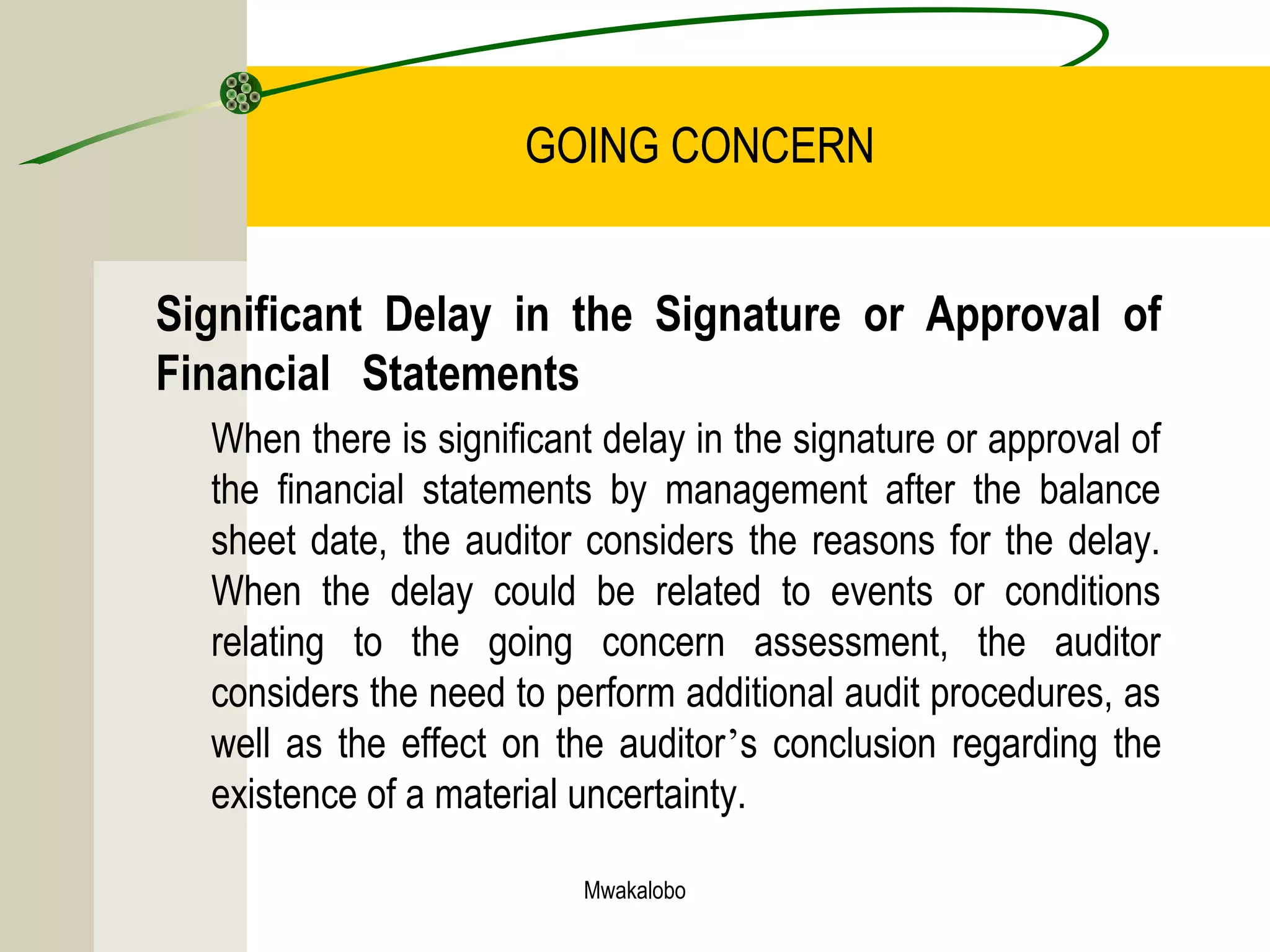 Analyitical review procedures and going concern