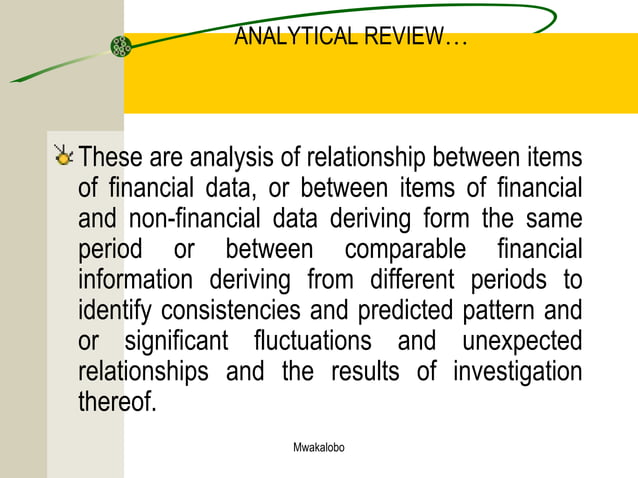 Analyitical review procedures and going concern