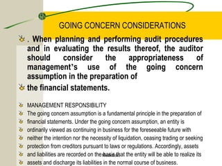 Analyitical review procedures and going concern | PPT