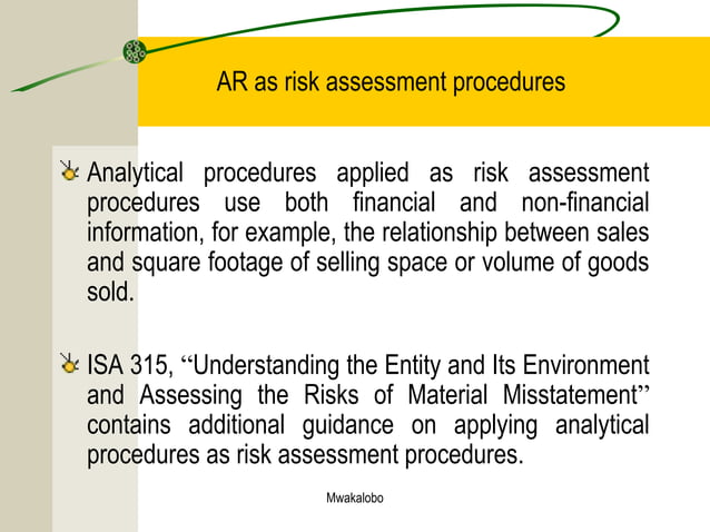 Analyitical review procedures and going concern