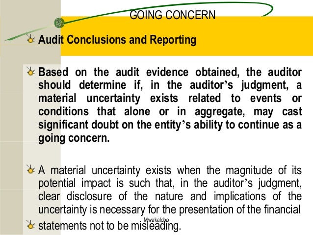 Analyitical review procedures and going concern