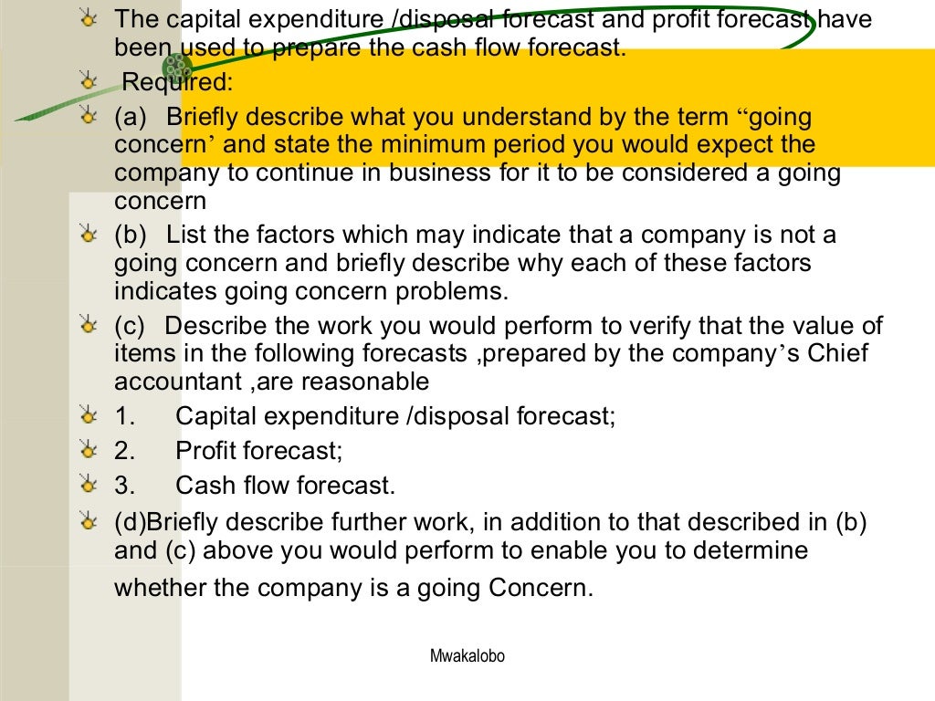 Analyitical review procedures and going concern