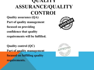 Quality Control | PPTX | Chemistry | Science