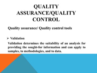 Quality Control | PPTX | Chemistry | Science