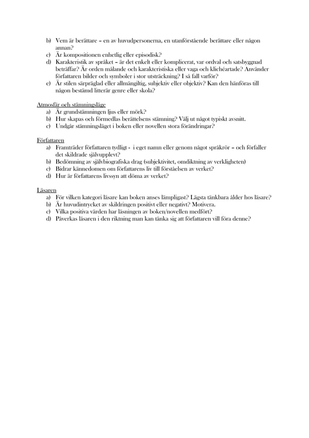 Analys av skönlitterär prosa | DOC