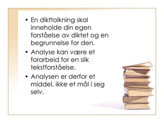 Analyse av dikt ii | PPTX