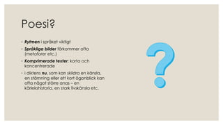 Analysera poesi | PPTX