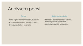 Analysera poesi | PPTX