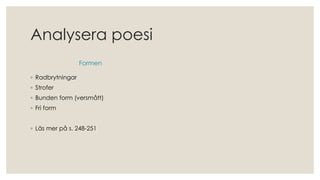Analysera poesi | PPTX