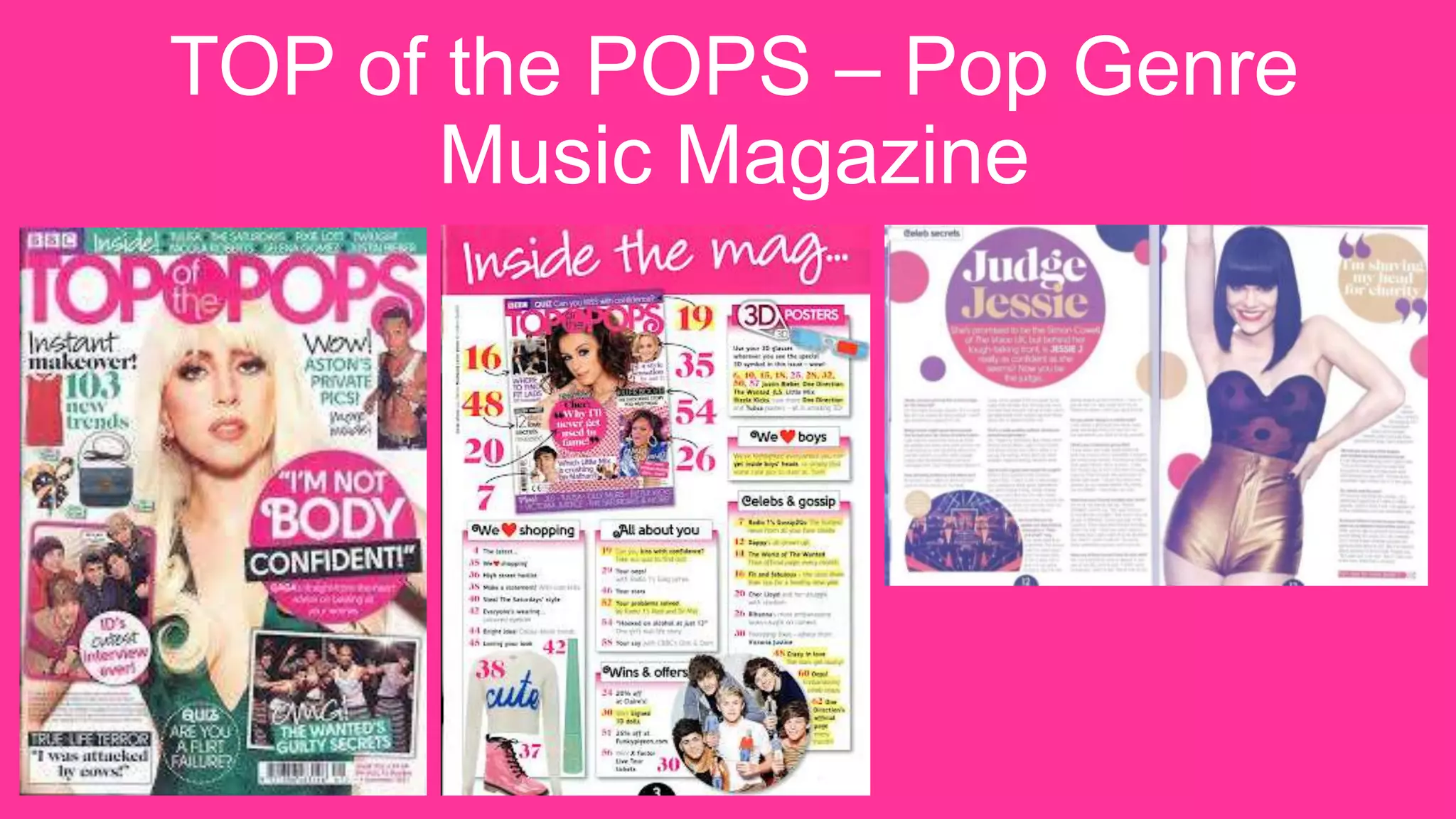 Analysing 3 Pop Music Magazines | PPTX