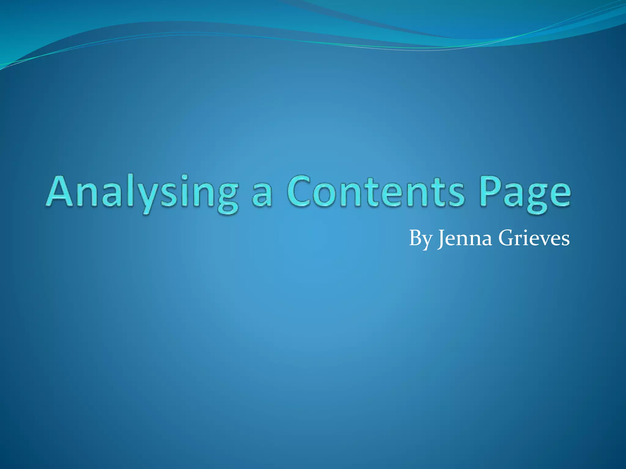 Analysing a Contents Page | PPTX