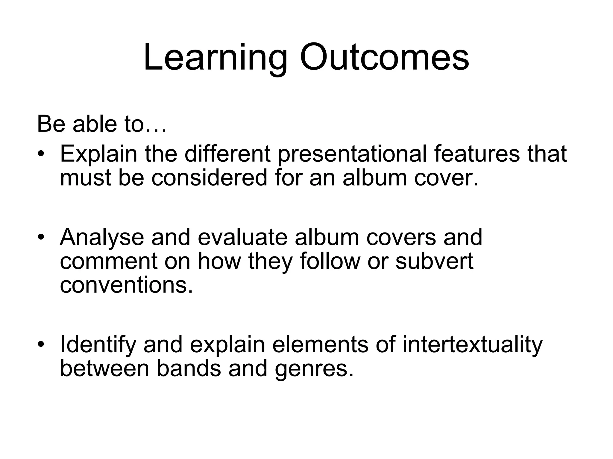 Analysing Album Covers | PPT