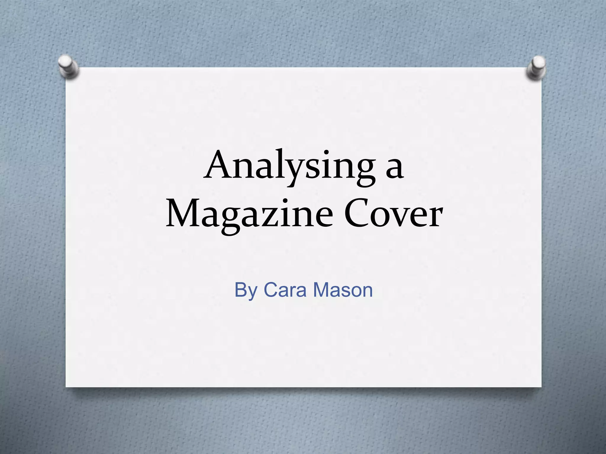 Analysing a magazine cover | PPTX