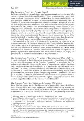 Analysing And Assessing Accountability A Conceptual Framework | PDF