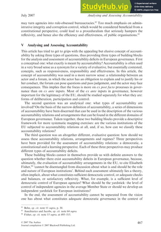 Analysing And Assessing Accountability A Conceptual Framework | PDF